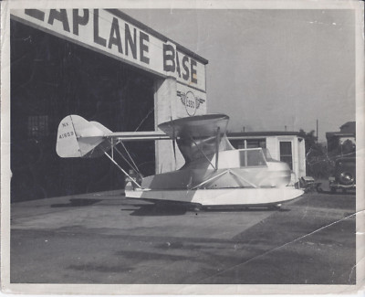1940s PHOTO HOMEMADE? AIRPLANE SEAPLANE IN AIRPORT HANGAR | eBay UK