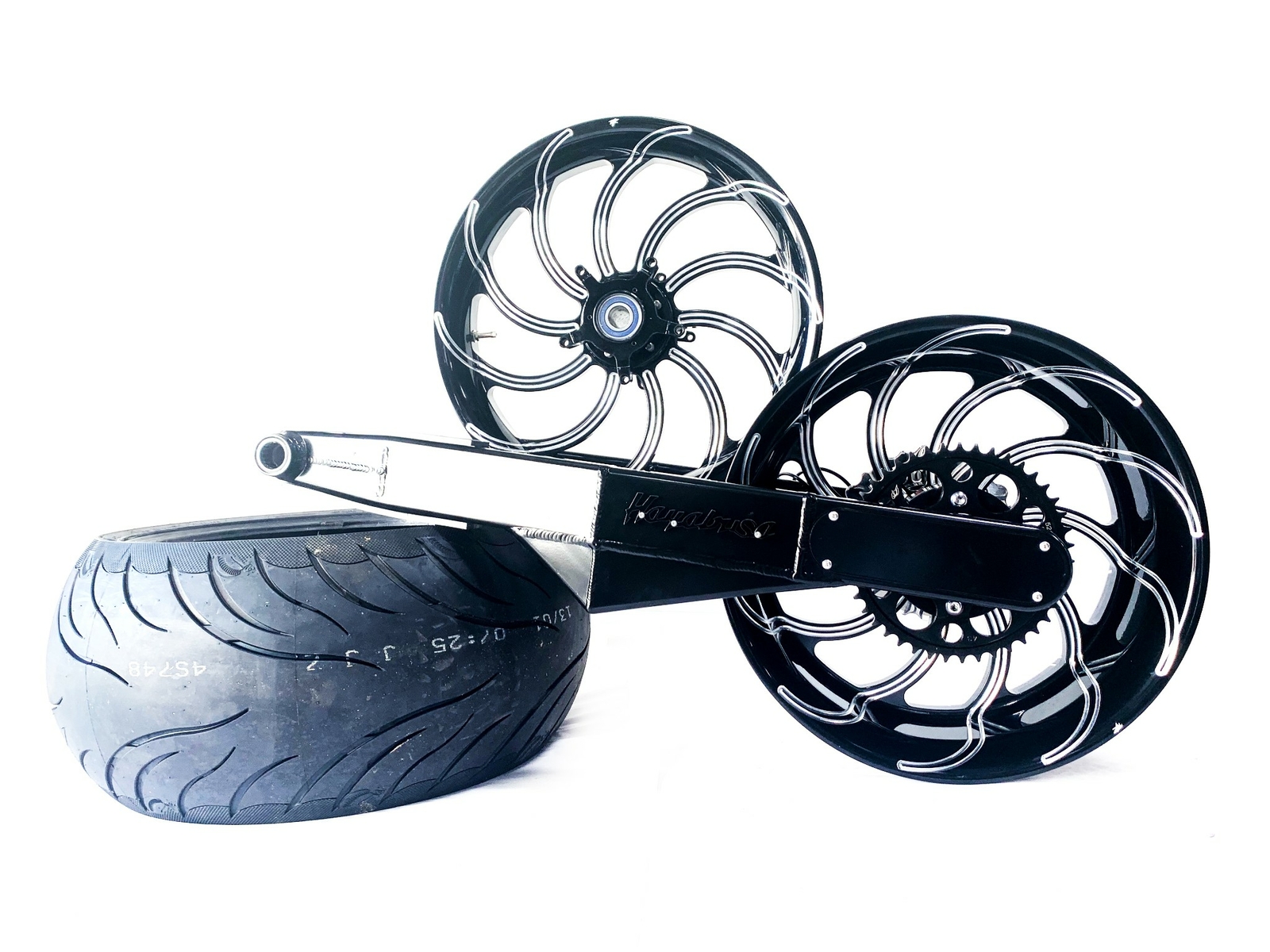 HAYABUSA 360 FAT TIRE KIT BLACK CONTRAST CUT CHAOS WHEELS 99-07 SUZUKI ...