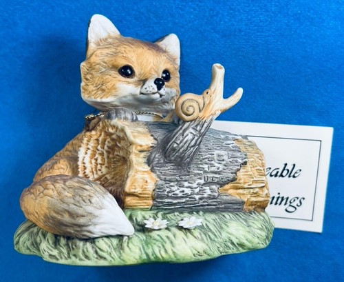 Masterpiece Porcelain by Homco BABY FOX Figurine with Tag 1986 Made in ...