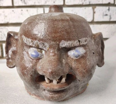 JERRY "YARDBIRD" YARBROUGH NORTH GA FOLK ART POTTERY FACE JUG | eBay