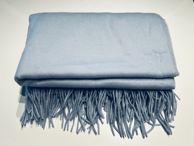 J. Crew 100% Cashmere Periwinkle Blue Large Scarf Shawl 58”X 50” | eBay