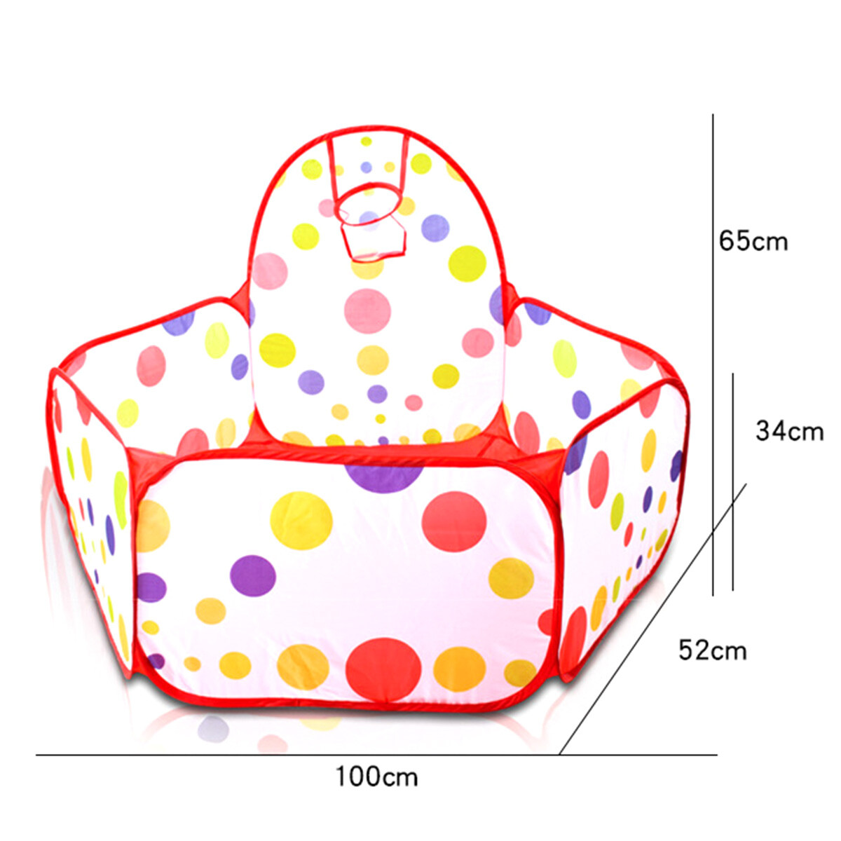 Baby Ocean Ball Pool Kids Ocean Pit Pool with Basketball Hoop Foldable ...