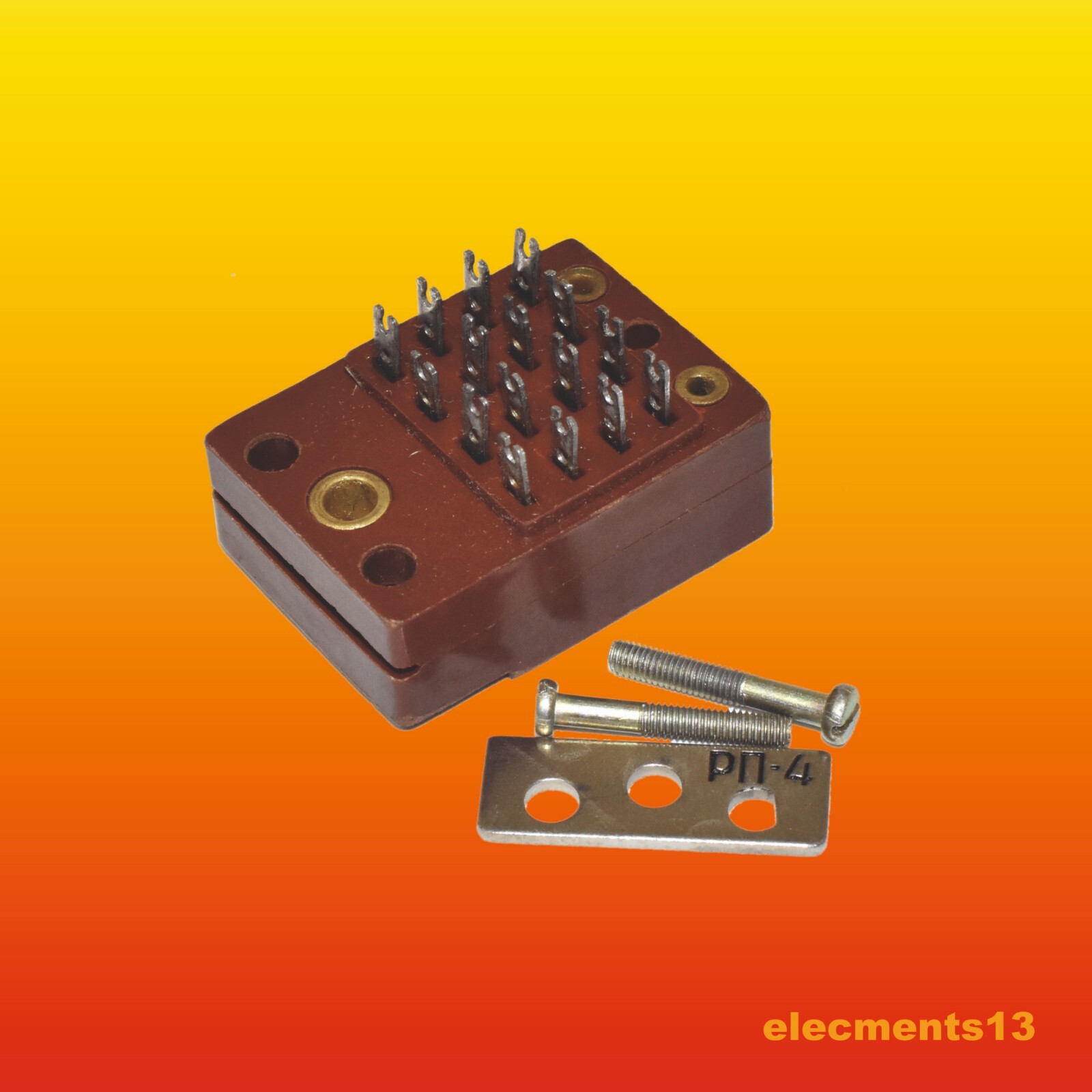 RP-4 RP4 RS3656055 SOVIET 16-PIN SOCKET CONNECTOR BLOCK FOR RELAY RP4 ...