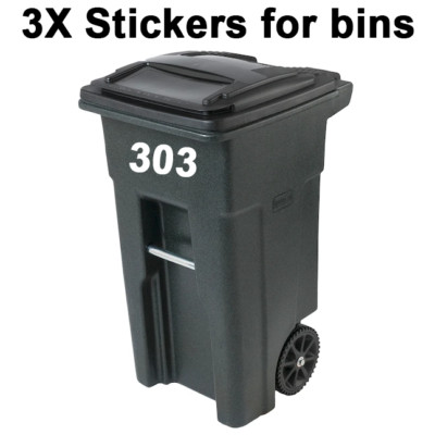 3 Custom Trash Bin Vinyl Decals Stickers Weatherproof USA | eBay
