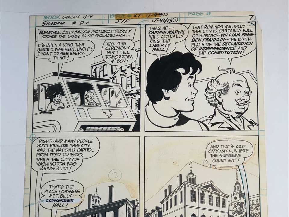 DC Comics Shazam #27 p.7 Original Art 1977 Kurt Schaffenberger Vince ...