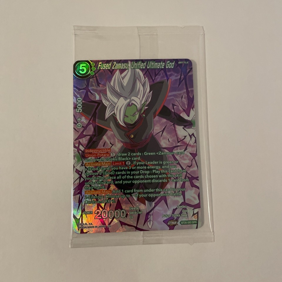 New Sealed Fused Zamasu, Unified Ultimate God Foil SPR Dragon Ball ...