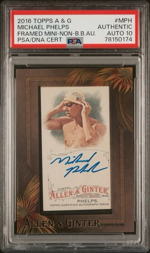 MICHAEL PHELPS Auto 2016 Topps Allen & Ginter Framed Mini SP USA #AGAMPH PSA 10 | eBay