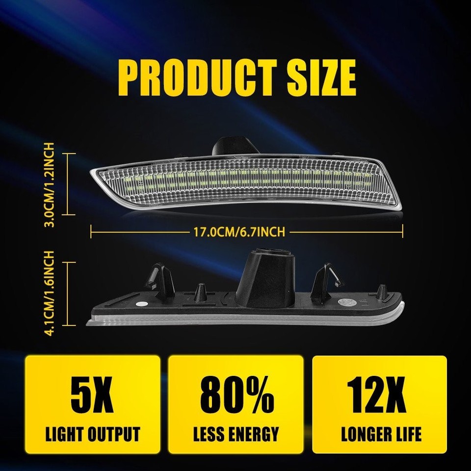 2x LED Side Marker Lights Front Lamp for Chevrolet Camaro LS LT SS ZL1 ...