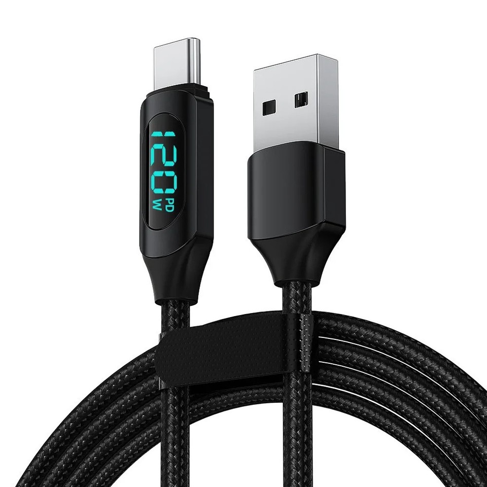 USB C To Type C 120W Super Fast Charging Cable Digital Display USB ...