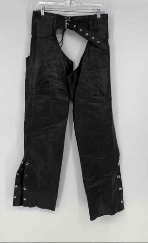 Interstate Leather Classic Originals Mens Black Motorcycle Chaps Size ...