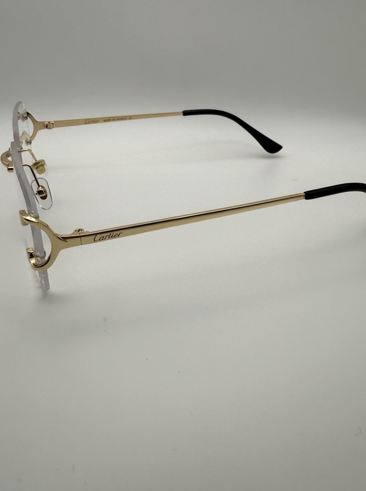 Cartier Big C Diamond Cut Transparent Frameless Lens Ct00920 | eBay