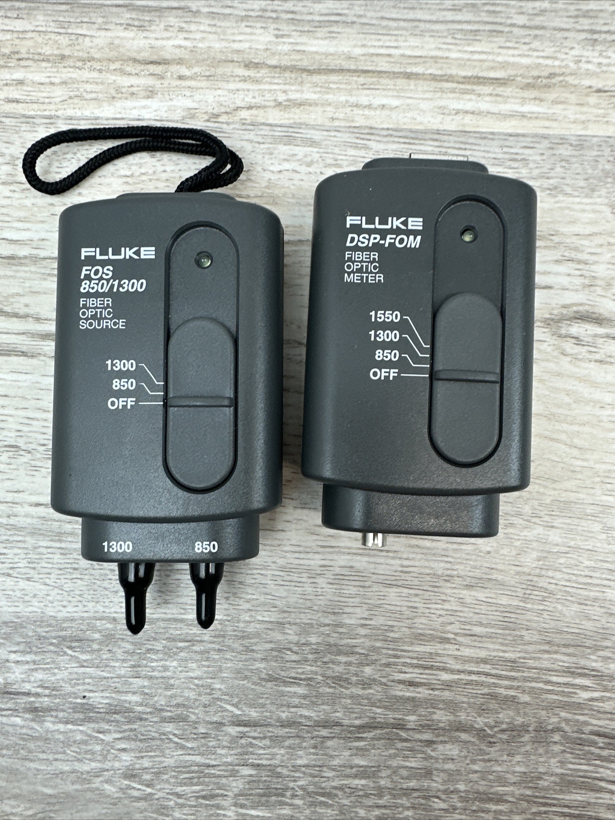 Fluke Fiber Optic Test Set DSP-FOM Power Meter FOS 850 1300 Source READ ...