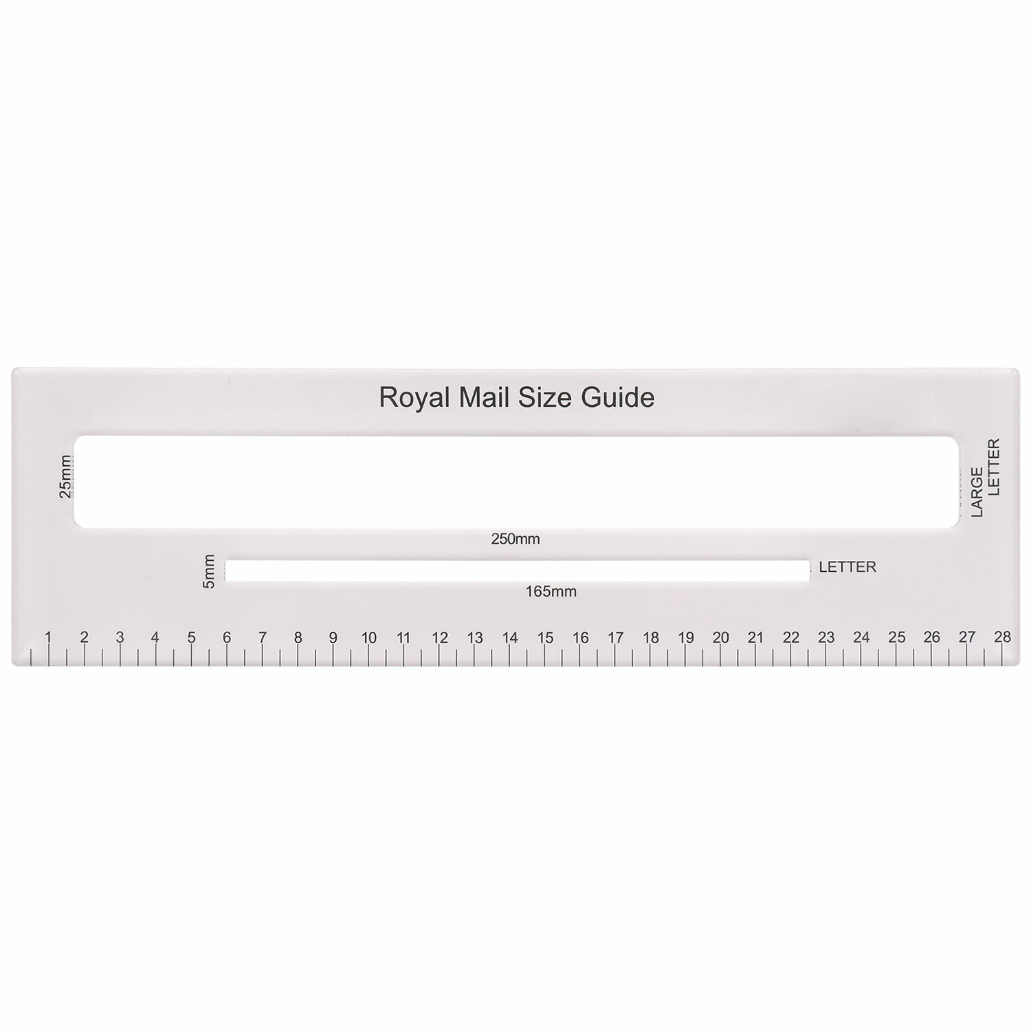 Postage Ruler Royal Mail PIP PPI Postal Template Letter Size Charge ...