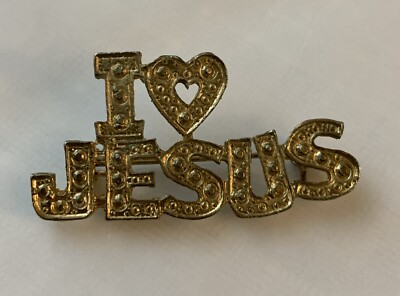 I Heart Jesus Gold Tone Brooch Love | eBay