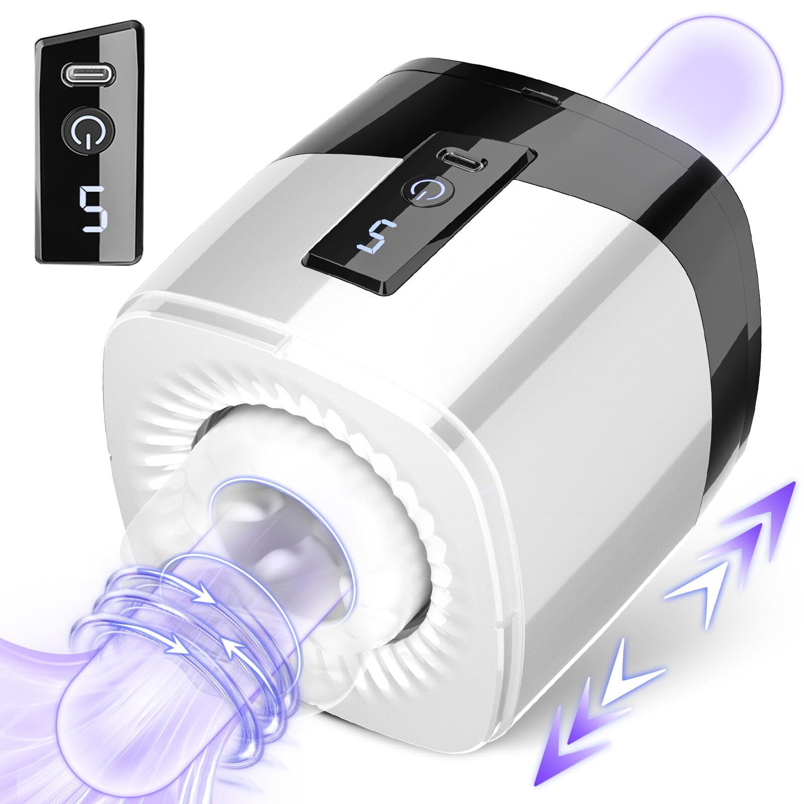 Male Masturbaters Automatic HandsFree Thrusting Cup Rotating Stroker ...