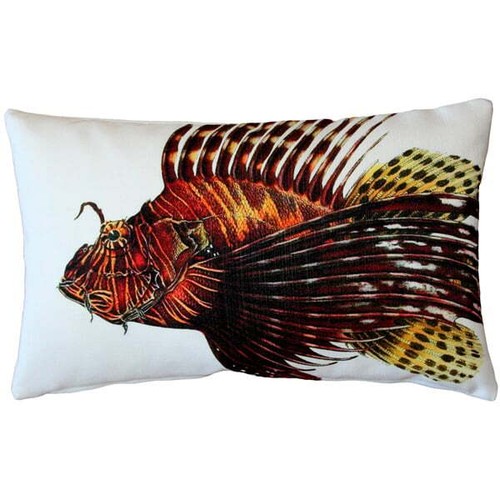 Pillow Decor Lionfish Pillow 12X19 Indoor Outdoor Polyester Decorative ...