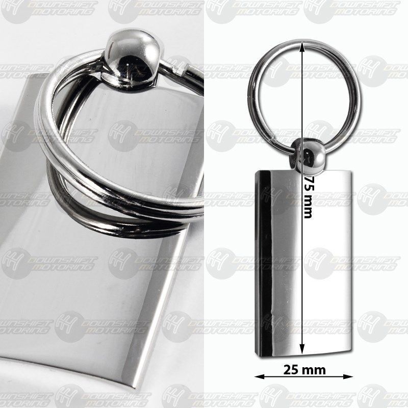 Acura Logo Black Rectangular Authentic Chrome Key Fob Keyring Keychain ...