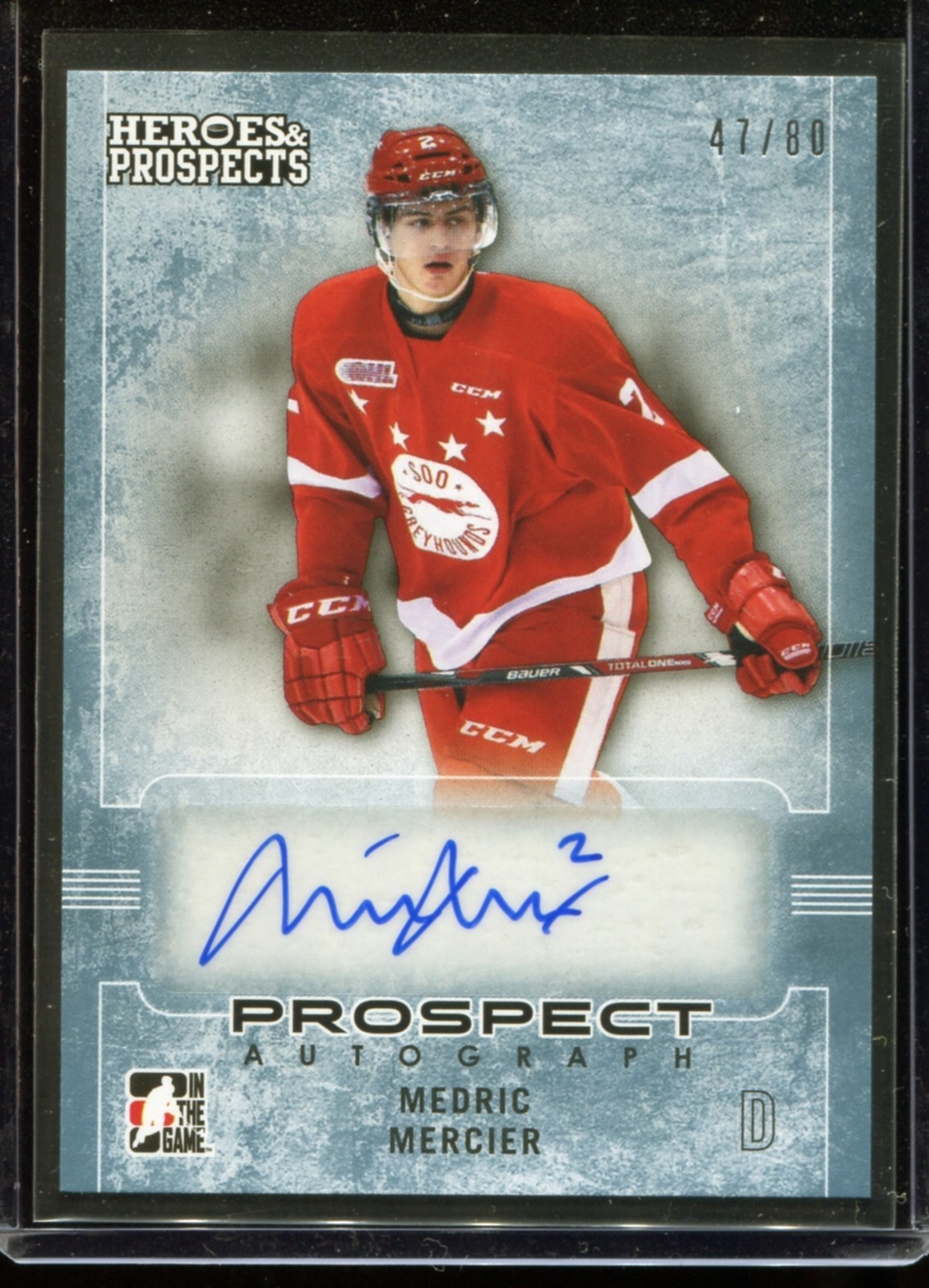 2014-15 ITG Leaf Heroes & Prospects AUTOGRAPH #60 Medric Mercier 47/80 ...