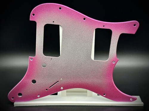Stratocaster Pickguard Hand Made HH Pink Red Metallic Silver Burst ...