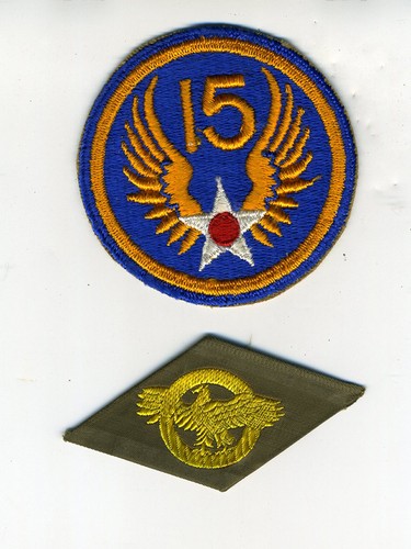 Two WWII Patches 15th Army Aircorps and Diamond Shaped Patch w/ Eagle ...