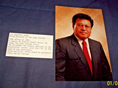 Prime Minister of the Cook Islands Sir Geoffrey Henry Autographed ...