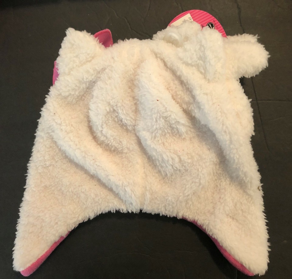 Hello Kitty Toddler Girl Fluffy Plush Trapper Hat w/Ears Fleece Lined ...