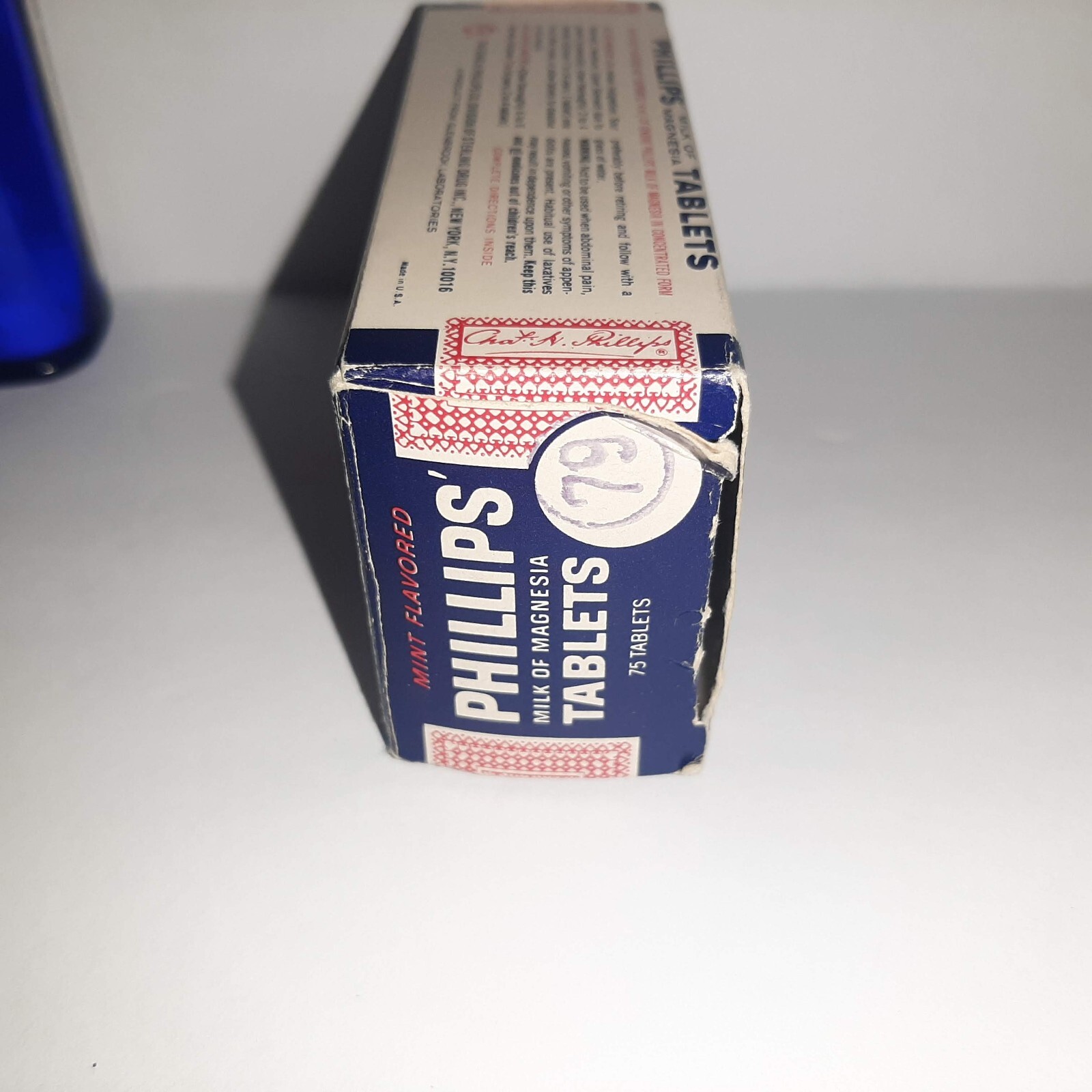Vintage Phillips Milk Of Magnesia Tablets Glass Bottle Cobalt Blue In ...