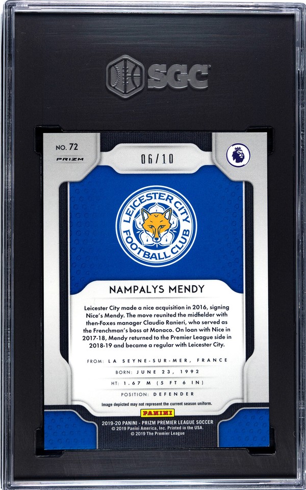 2019-20 Nampalys Mendy Panini Prizm Gold Leicester City Rookie Card 5/ ...