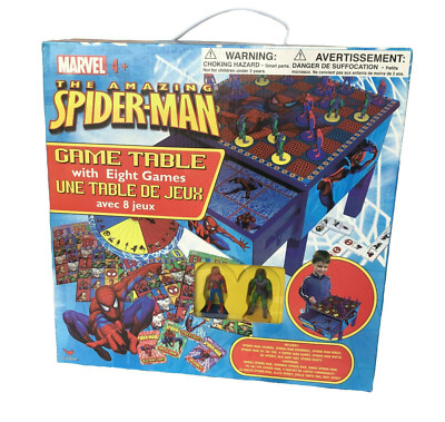 Marvel The Spiderman Game Table with Eight Games Checkers Bingo Match ...