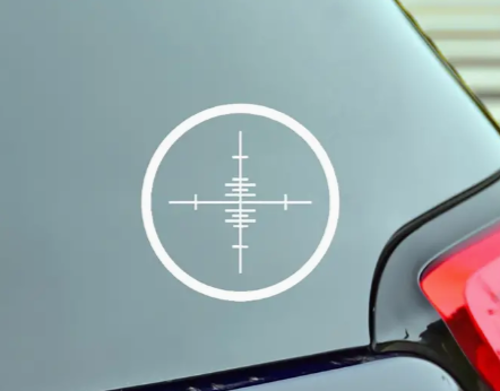 gun aim shooting Decal Sticker Car Bike Funny Bumper Vinyl Van Toolbox ...