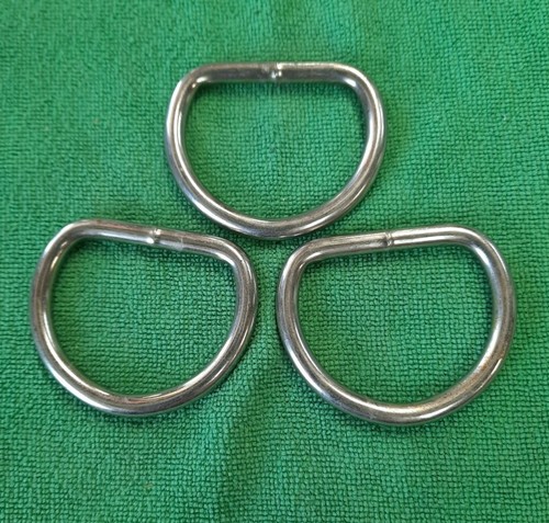 1 1/2" inch HD Welded Steel Nickel plated D-Rings for 1 1/2" Webbing 3 ...