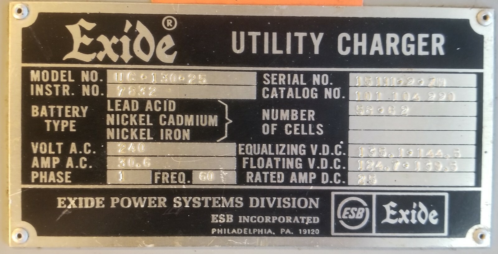 [USED] Exide UC-130-25 Utility Battery Charger (AS-IS) | eBay