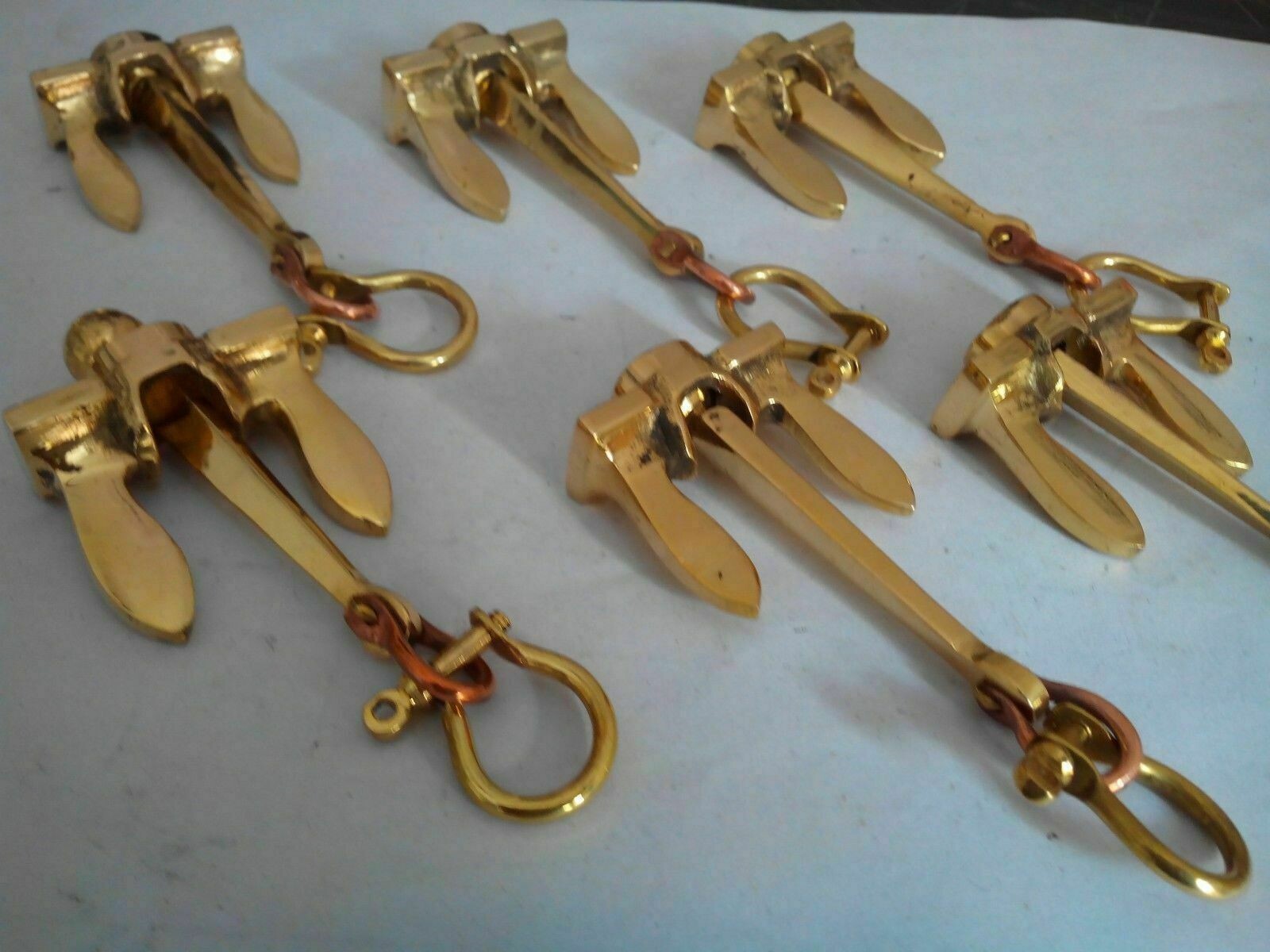Lot of 10 Brass Anchor Key chain Nautical New Handmade Decor Style Gift ...