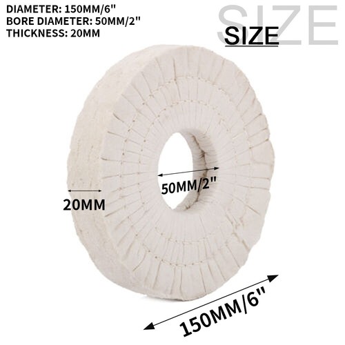 6'' Cotton Airway Polishing Wheel Cloth Buffing Pad 150mm For Metal ...