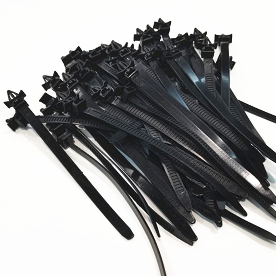 50 Pcs Car Line Cable Ties Zip Tie Push Rivet Clip Wiring Loom Harness ...