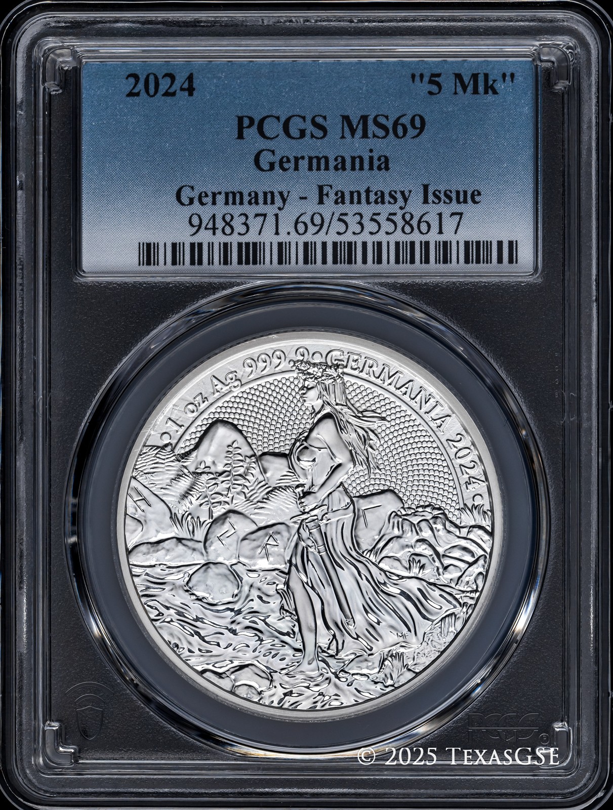 2024 Germania Mint 5Mark 1oz Silver Lady Germania - Fantasy Issue PCGS ...