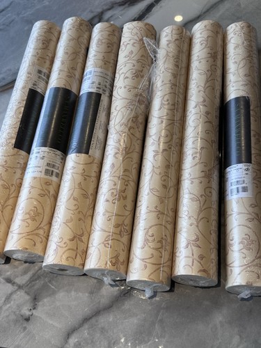 S.A. Maxwell Wallpaper Lot (7 Rolls) – Vintage Beige Scroll Vinyl | eBay