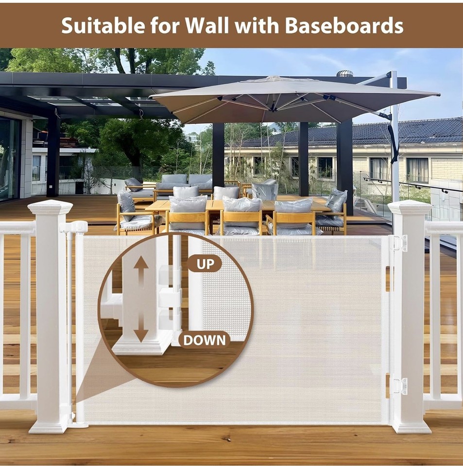 Weatherproof Outdoor Retractable Baby Gates, 55