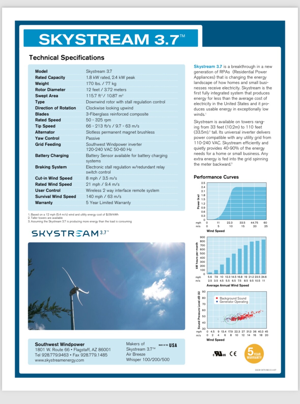 Skystream 3.7 wind turbine generator | eBay