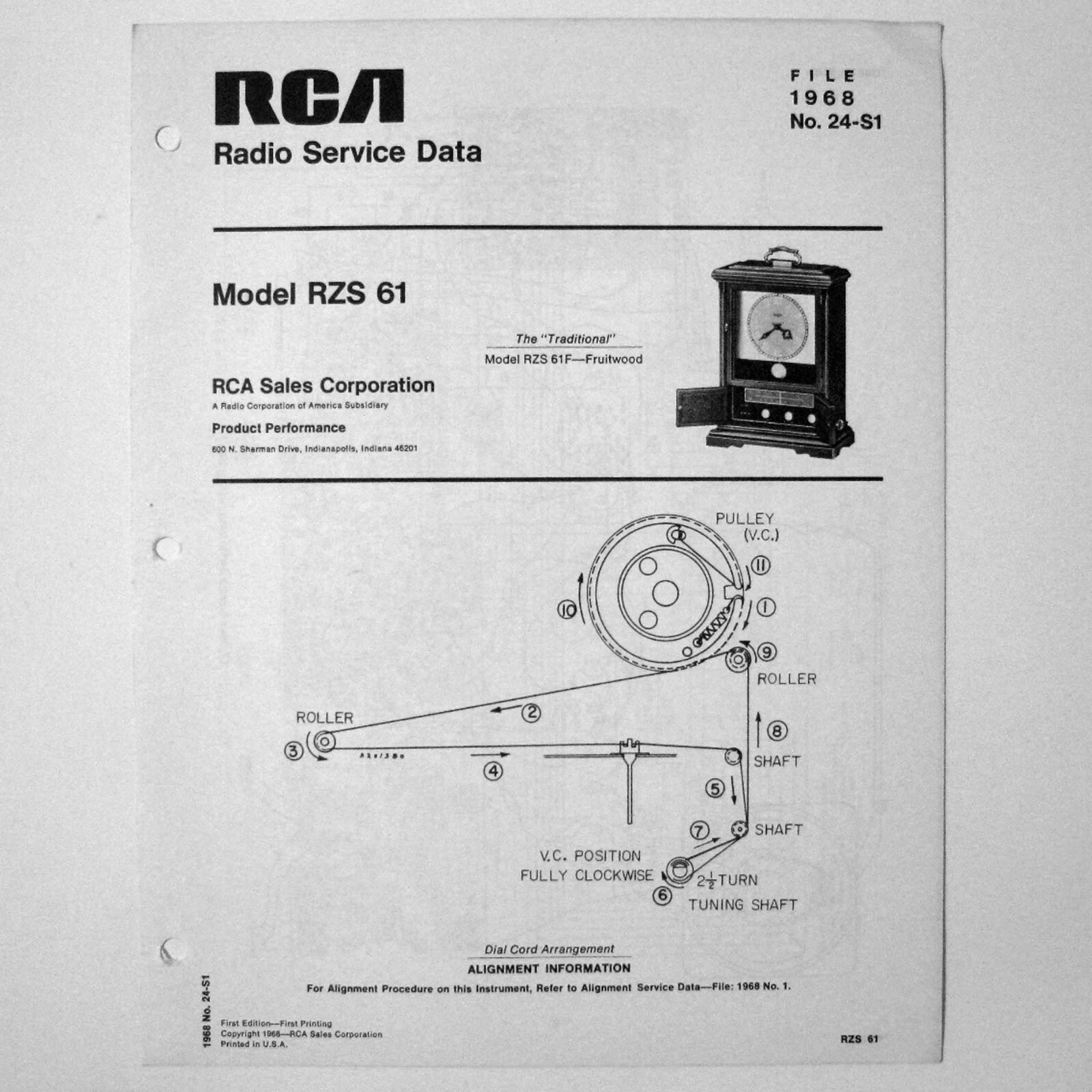 RCA ® Model RZS61 Table Top Transistor Radio - Service Manual © 1968 | eBay
