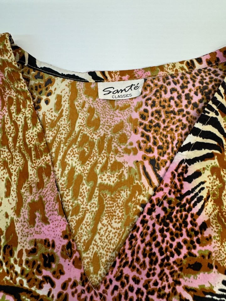 Sante Kaftan /Mumu Jungle Zebra Print W pink and tiny Sparkles-one size ...