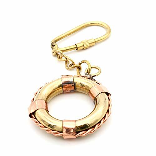 Brass Life Saver Keychain Nautical Life Saving Buoy Life Guard Charm ...