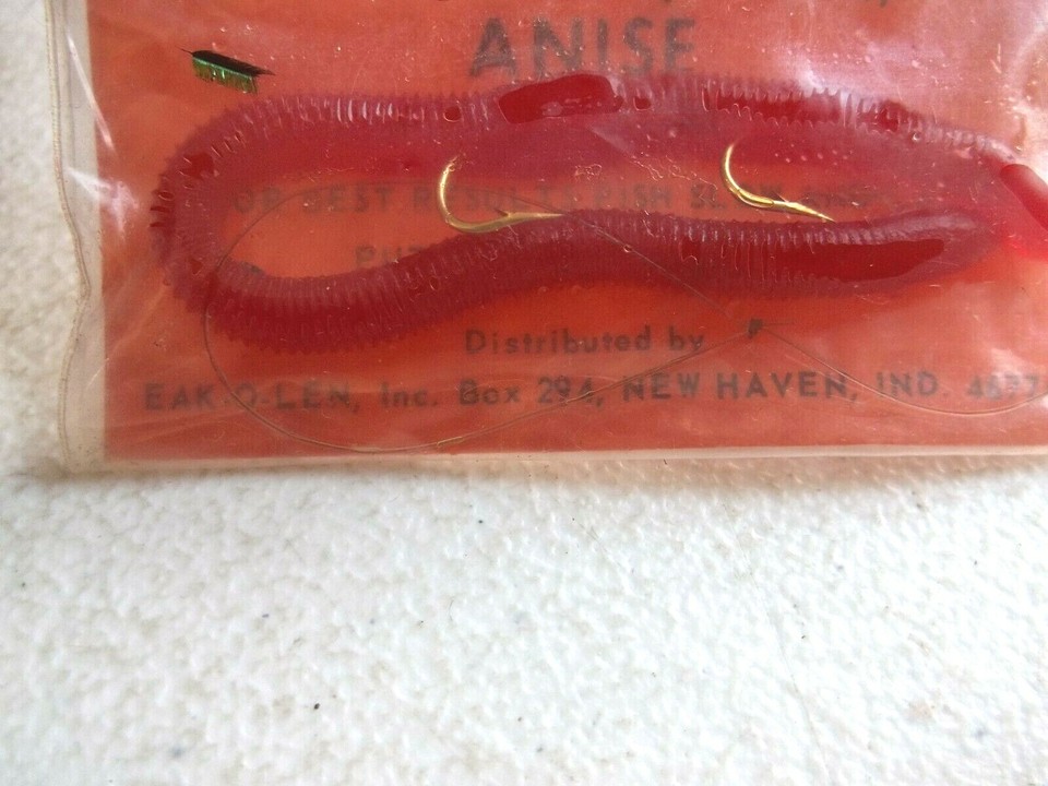 The New Worm ANISE Red New/Old Stock Fishing Lure Distributed by Eak-O ...