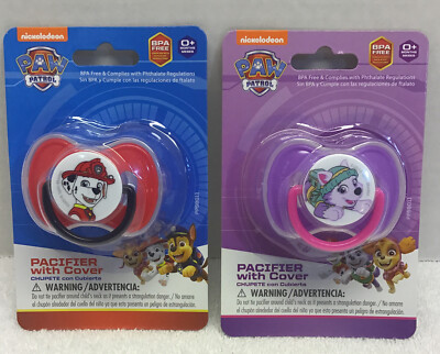 2 Pack Of Nickelodeon PAW PATROL Pacifier With Cover , Baby Soother Set ...