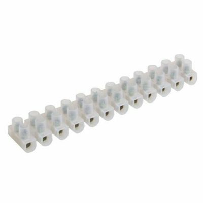 Pack of 6 - 12 Way 15A Electrical Terminal Block Connector / Choc Strip ...