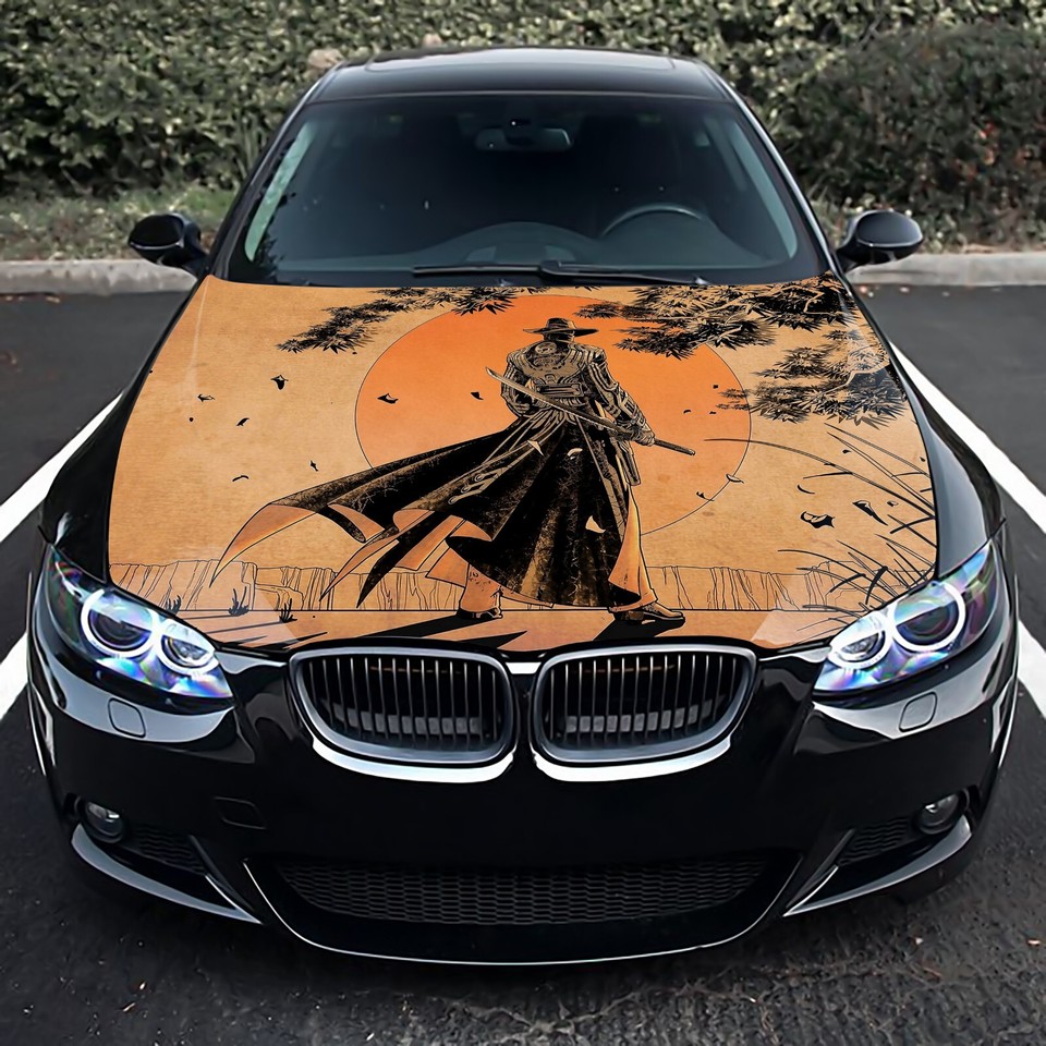 Samurai Car Hood Wrap Decal Vinyl Sticker Full Color Graphic Fit Any ...
