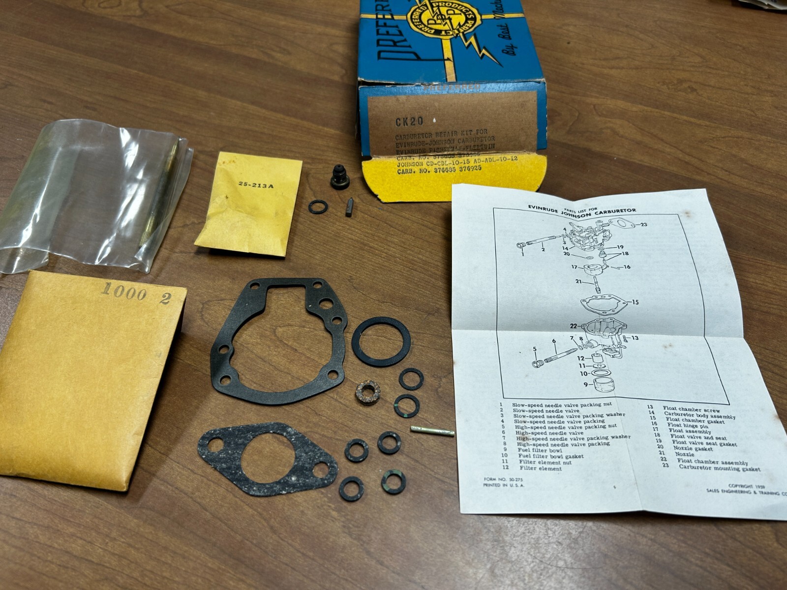 NIB NOS Pref. Parts OMC Evinrude Johnson Carb Kit CK20 376685 Fisherman ...
