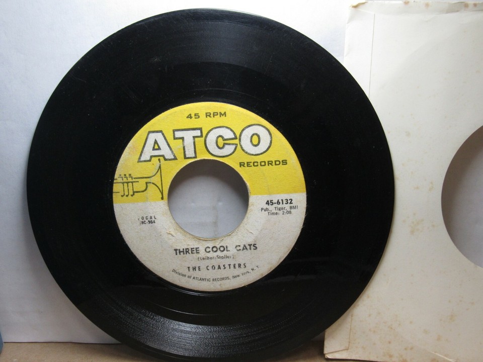 Old 45 RPM Record - Atco 45-6132 - Coasters - Charlie Brown / Three ...