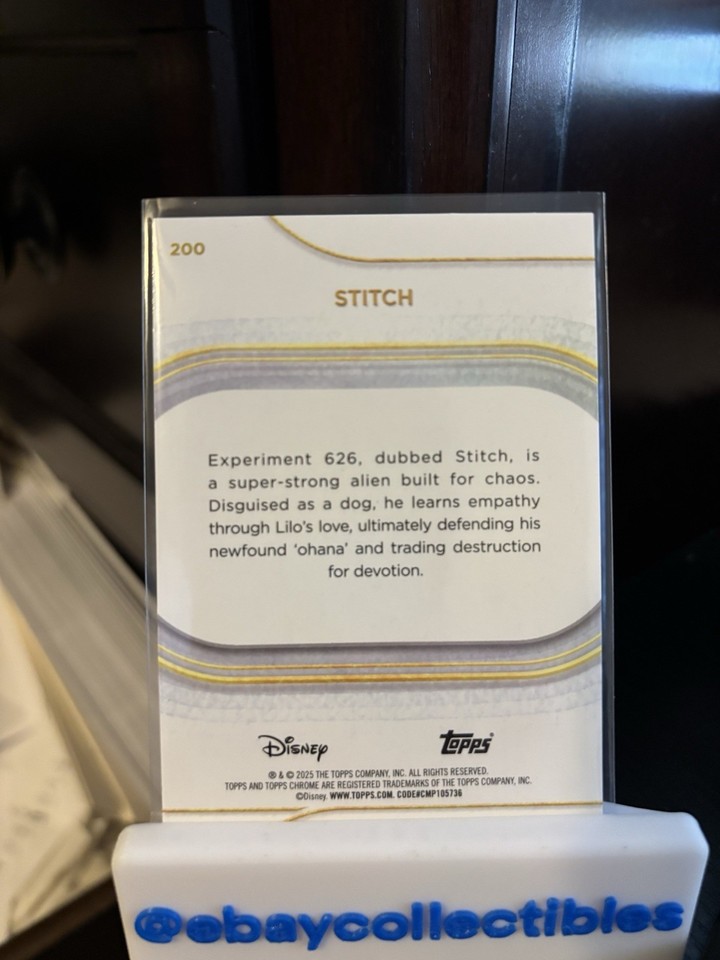 2025 Topps Chrome Disney Stitch 200 Base (live Action) Lilo & Stitch | eBay