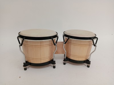 Pair Of Wooden Bongos Instrument Preowned 6"/7" Great Condition Used ...